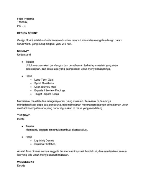 Review Design Sprint | PDF