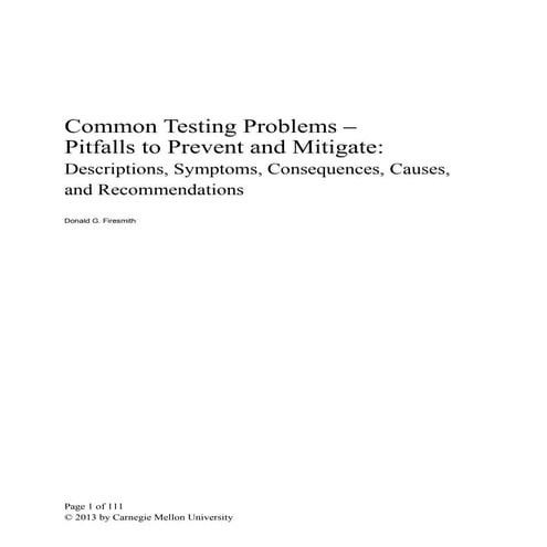 Common Testing Problems – Pitfalls to Prevent and Mitigate | DOCX