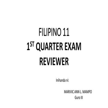 Filipino Reviewer for Grade 11 Gas Quarter 1 | PDF