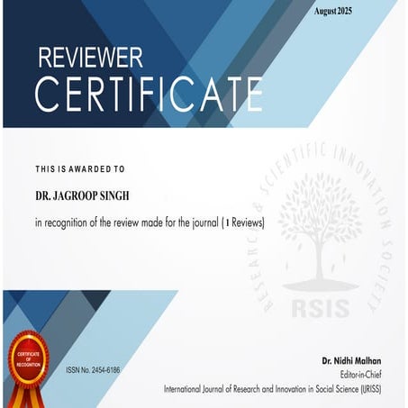 Reviewer Certificate - Dr. Jagroop Singh.pdf