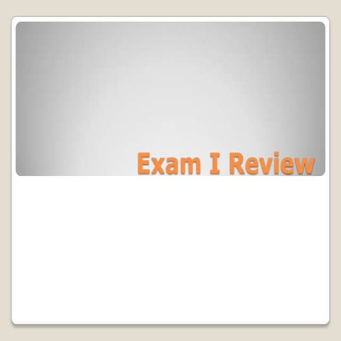 Review exam i 2 | PPT