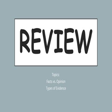 Review (Facts vs. Opinion) POWERPOINT PRESENTATION | PPTX