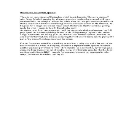 Review for eastenders episode | PDF