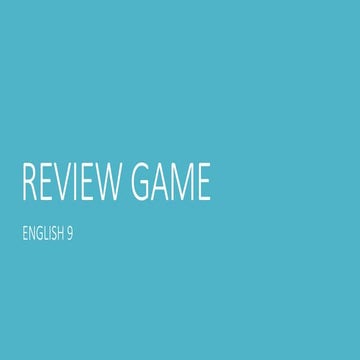 REVIEW GAME ENGLISH 9 IS A GROUP LEARNING ACTIVITY | PPTX