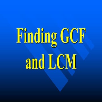 Review GCF and LCM | PPTX