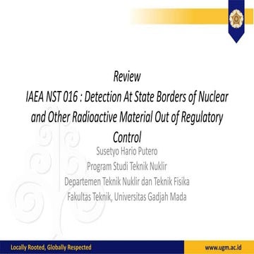 Review IAEA NST 016: Detection at State Borders of Nuclear and Other Radioactive Material Out of ...
