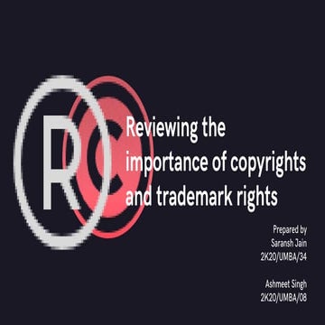 Reviewing the importance of copyrights and trademark | PPTX