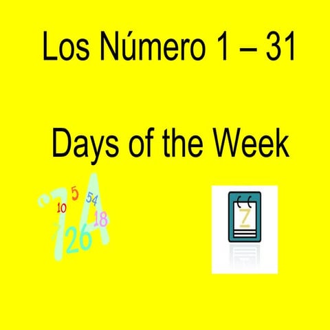 Reviewing the numbers 0-31 and the Days of the Week | PPT
