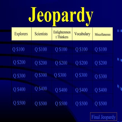 Review Jeopardy | PPT | Physics | Science