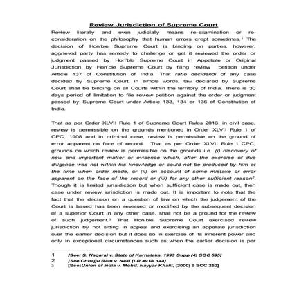 Review jurisdiction of supreme court | DOCX