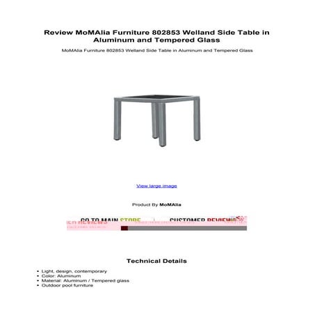 Review mo m alia furniture 802853 welland side table in aluminum and ...