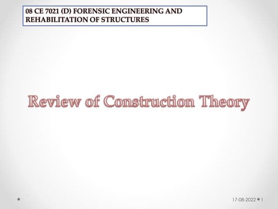 Building Failures and its Causes- Theory of structures | PPTX