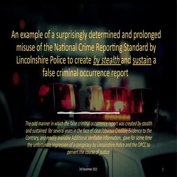 When Lincolnshire police ignored the National Crime Recording Standard ...