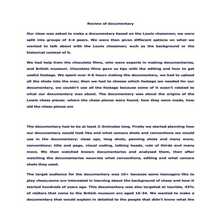 Review of documentary | DOCX
