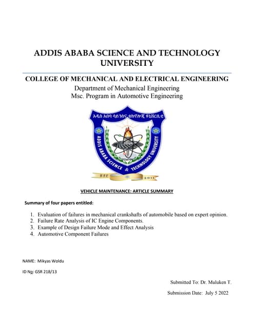 PPT On Project "Advance Safety Features for Automotive" | PPT