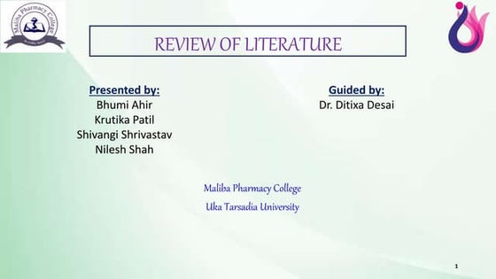 Presentation on literature review | PPTX | Publishing Industry | Industries