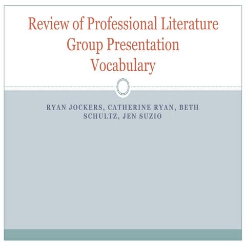 Vocabulary Group Presentation | PPTX