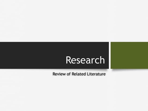 REVIEW OF RELATED LITERATURE AND STUDIES | PPT