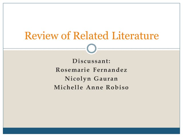 Chapter 2:review of related literature and studies | PPTX