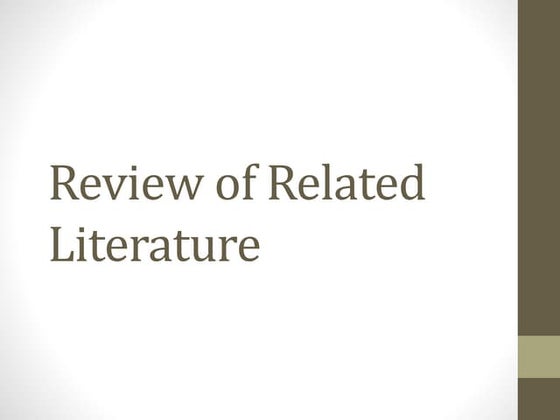 Chapter 2:review of related literature and studies | PPTX | Science