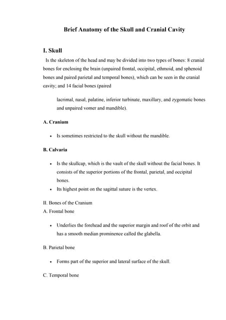 Anatomy of the Skull | PPT | Bone and Joint Conditions | Diseases and ...
