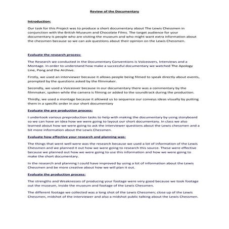 Review of the documentary | DOCX