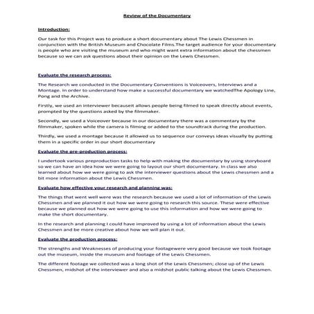 Review of the Documentary | PDF