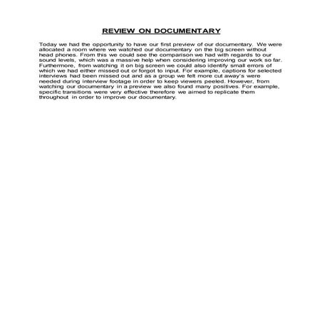 Review on documentary | PDF