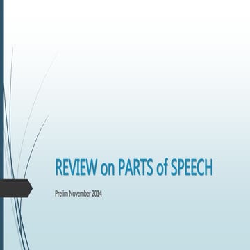Review on parts of speech | PPTX