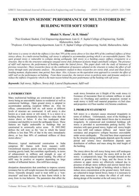 Review on Effective utilization of RCC Shear walls for Design of Soft ...