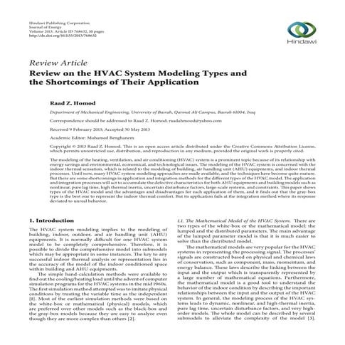 Review on the hvac system modeling types and the shortcomings of their ...