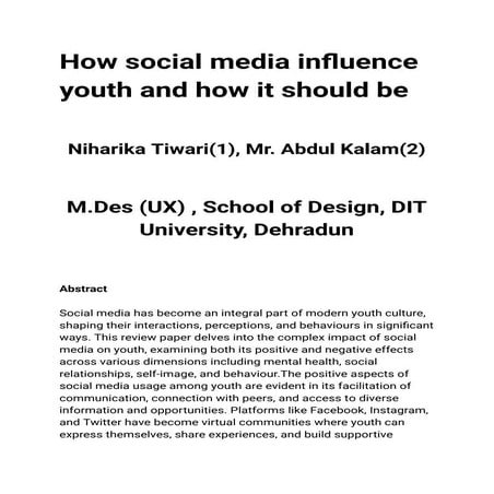 Review Paper - How social media influence youth and how it should be ...