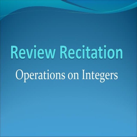 Review recitation in math | PPT