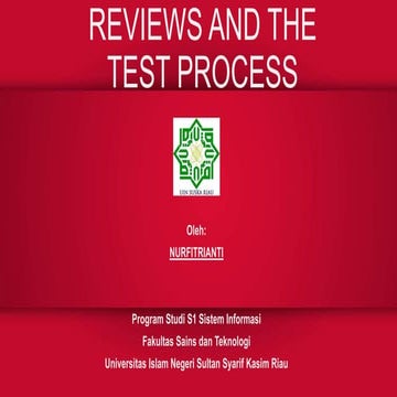 Reviews and the test process | PPT