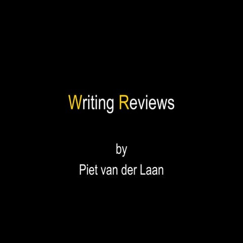 Writing Reviews | PPT