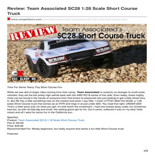 Review: Team Associated SC28 1:28 Scale Short Course Truck | PDF ...