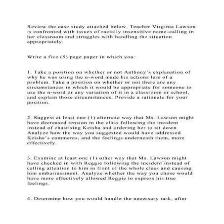 Review the case study attached below, Teacher Virginia Lawson is con | PDF