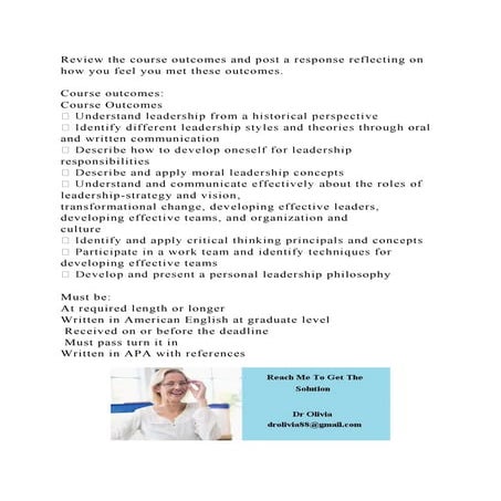 Review the course outcomes and post a response reflecting on how you.docx