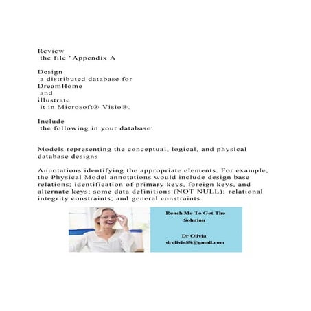 Review the file Appendix ADesign a distributed database.docx