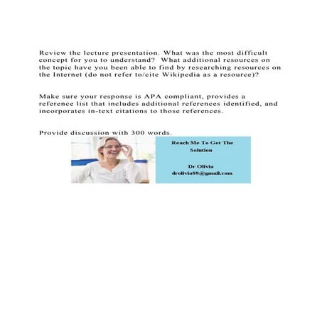 Review the lecture presentation. What was the most difficult con | PDF