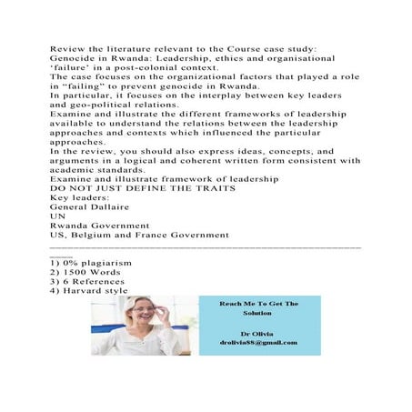 Review the literature relevant to the Course case study Genocide in.docx