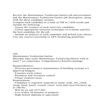 Maintenance Manager | DOCX