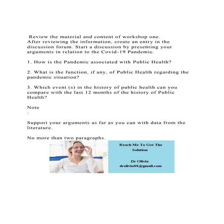 Review the material and content of workshop one. After reviewin.docx