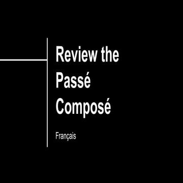 Review the passé composé | PDF