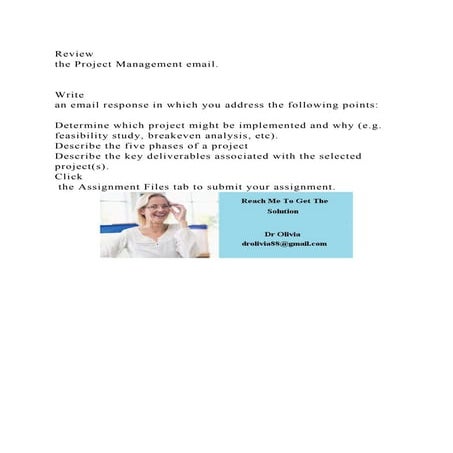 Review the Project Management email.Write an email respons.docx