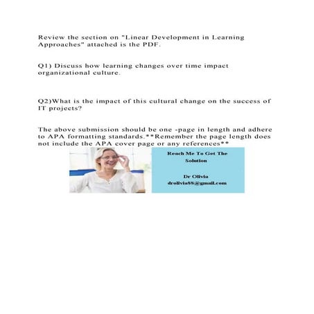 Review the section on Linear Development in Learning Approaches at.docx