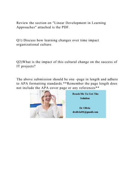 Review the section on Linear Development in Learning Approaches..docx ...