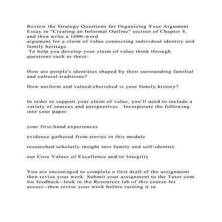 Review the Strategy Questions for Organizing Your Argument Essay in .docx