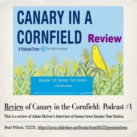 Review Senator Tom Harkin on Farm Programs | PDF