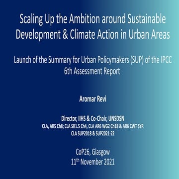 Scaling Up the Ambition around Sustainable Development & Climate Action ...